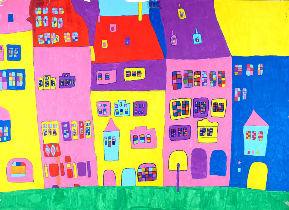 山田悦久「街並み」 | ふじのくに障がい者芸術ポータルサイト Findart(ふぁいんだー)