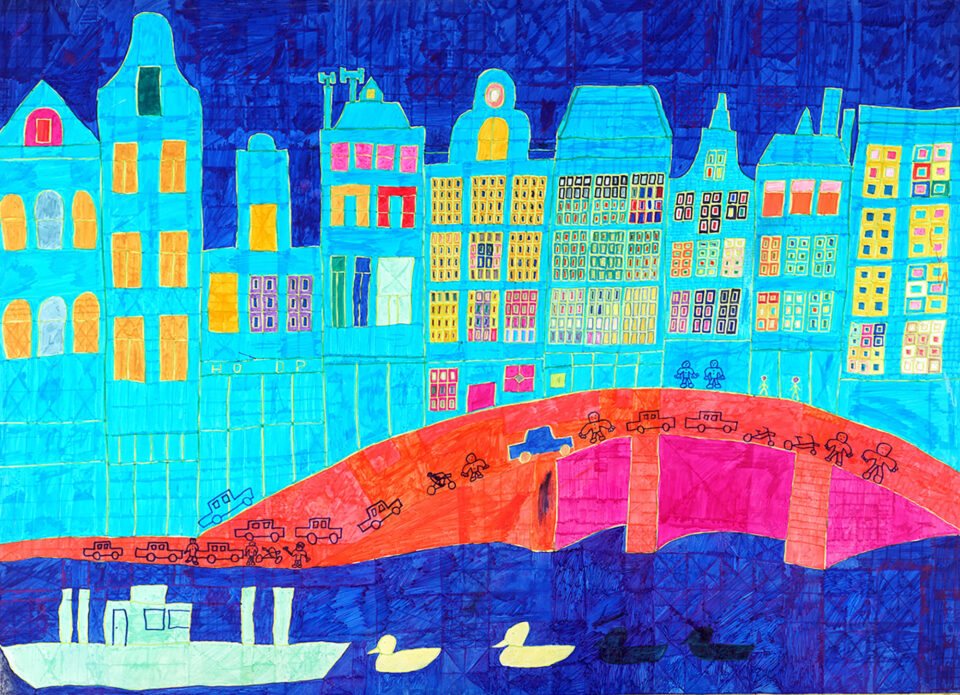 菊池勇貴「夜の街並み」 | ふじのくに障がい者芸術ポータルサイト Findart(ふぁいんだー)