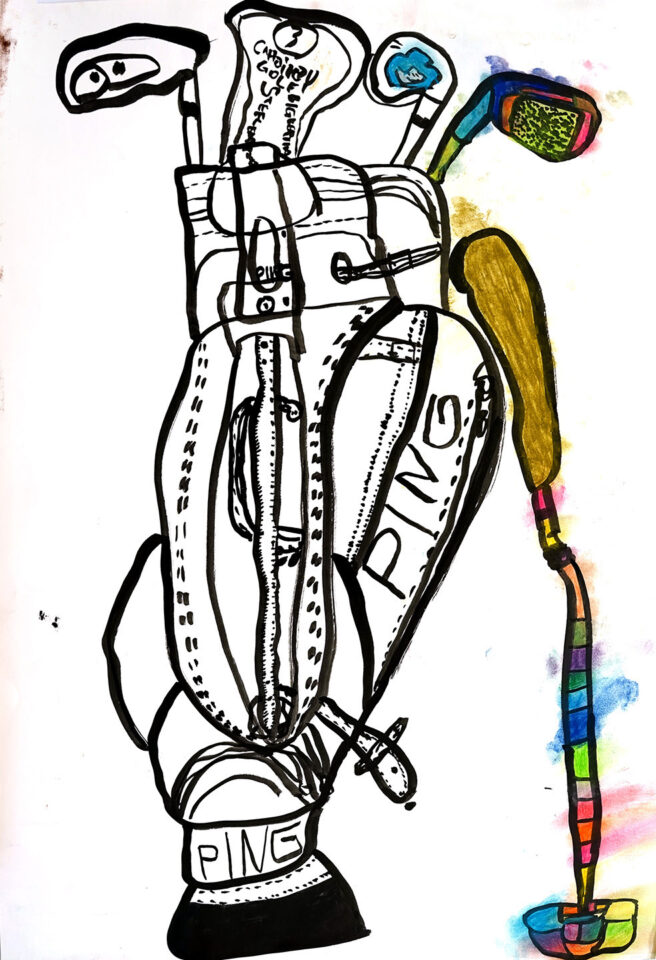 関谷早央「ゴルフバッグ」 | ふじのくに障がい者芸術ポータルサイト Findart(ふぁいんだー)